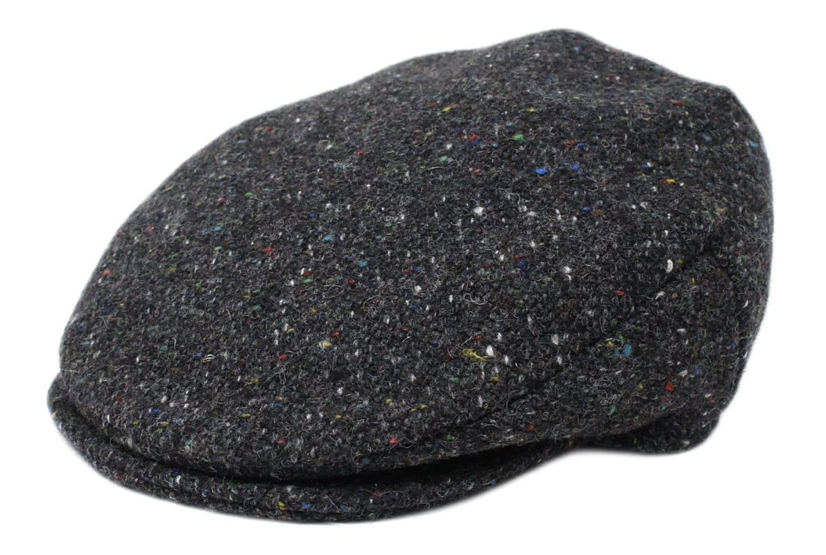 Hanna Hats Donegal Tweed flat cap in Dark Charcoal – Grand Hatters