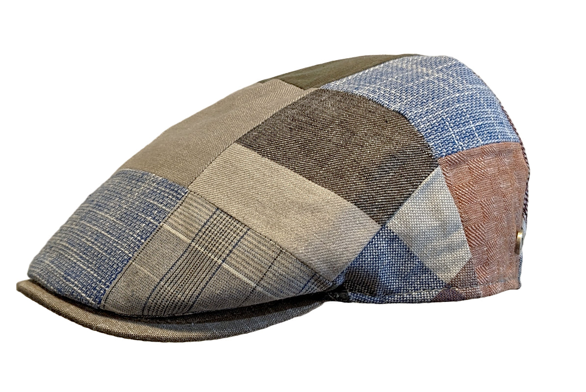 M by Flechet Linen blend patchwork flat cap – Grand Hatters