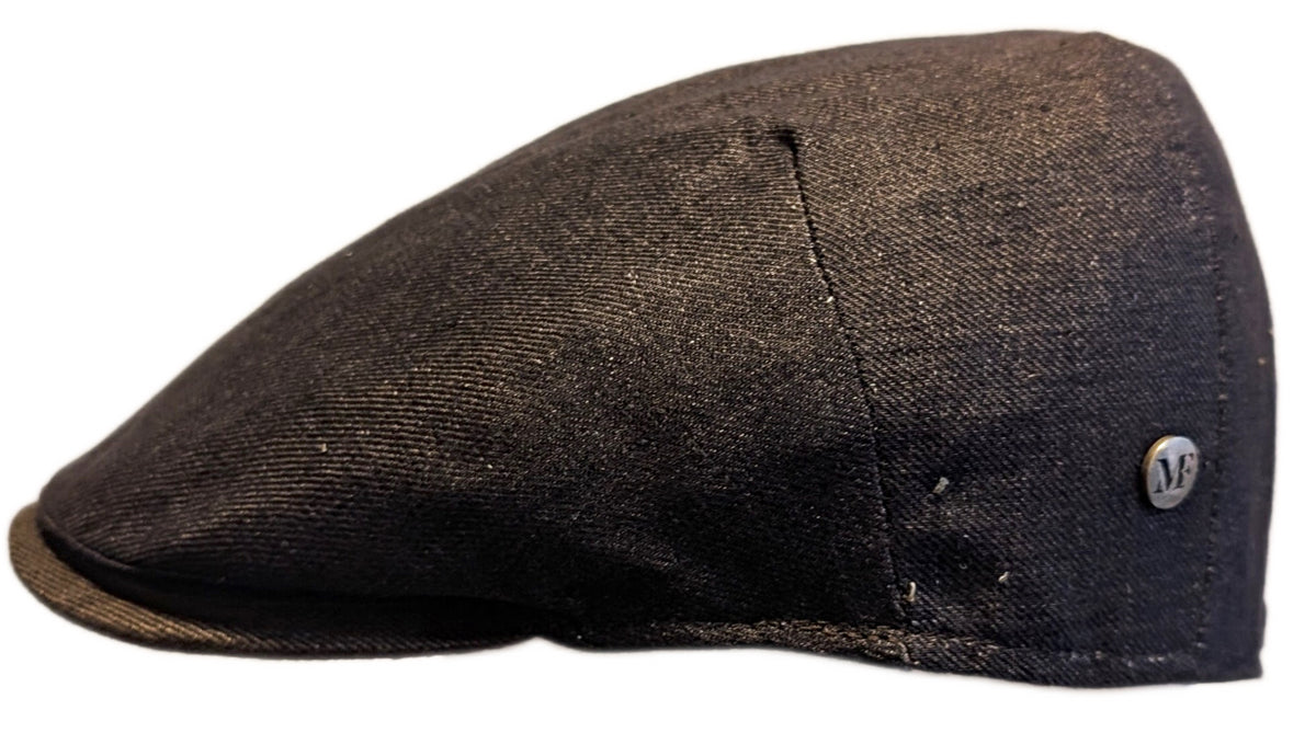 Flechet Linen 4 Panel flat cap in Dark Brown – Grand Hatters
