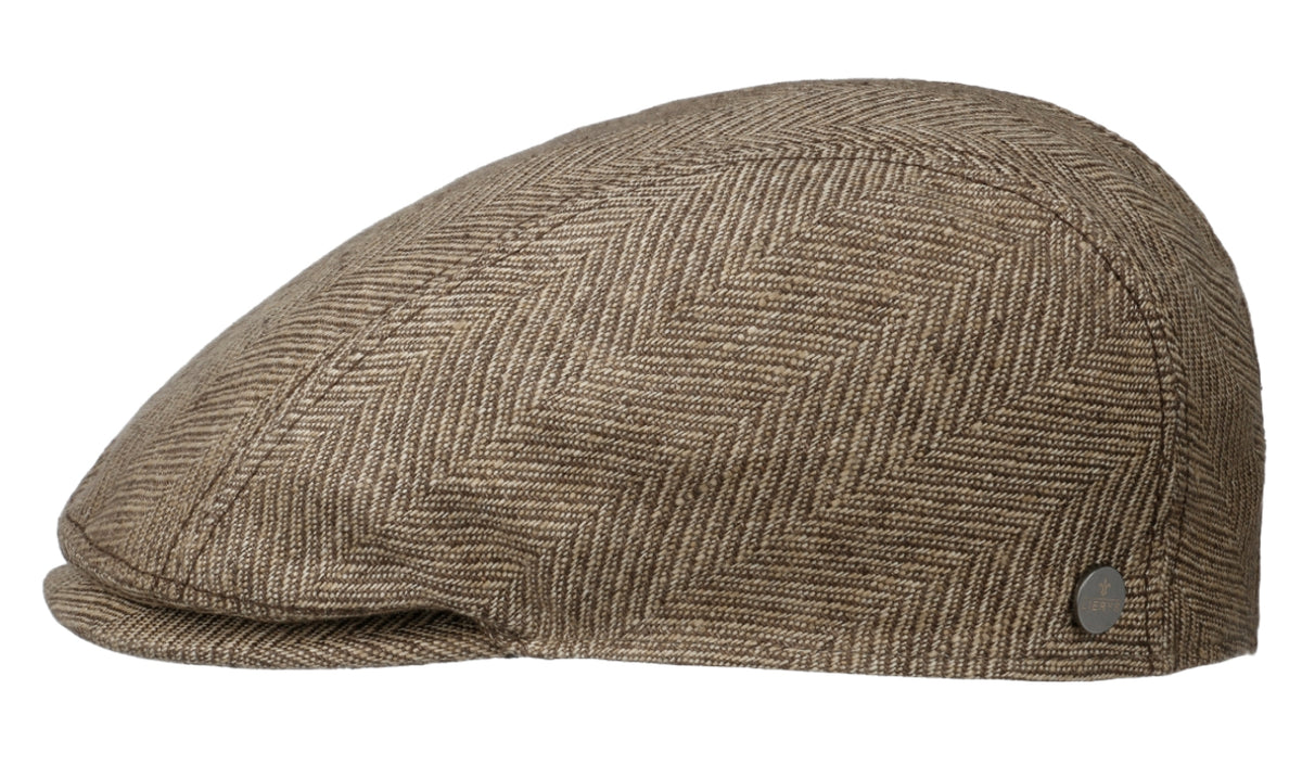 Liery's Cotton blend textured Herringbone Beige flat cap – Grand Hatters