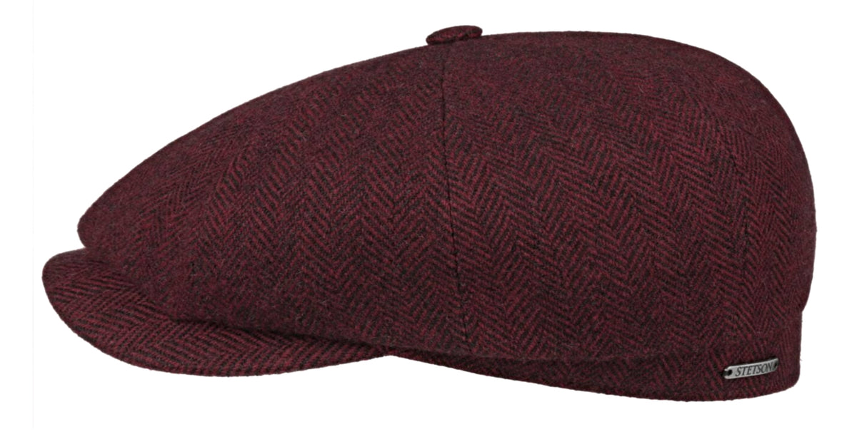 Lierys Herringbone tweed Wool Maroon Baker boy cap – Grand Hatters