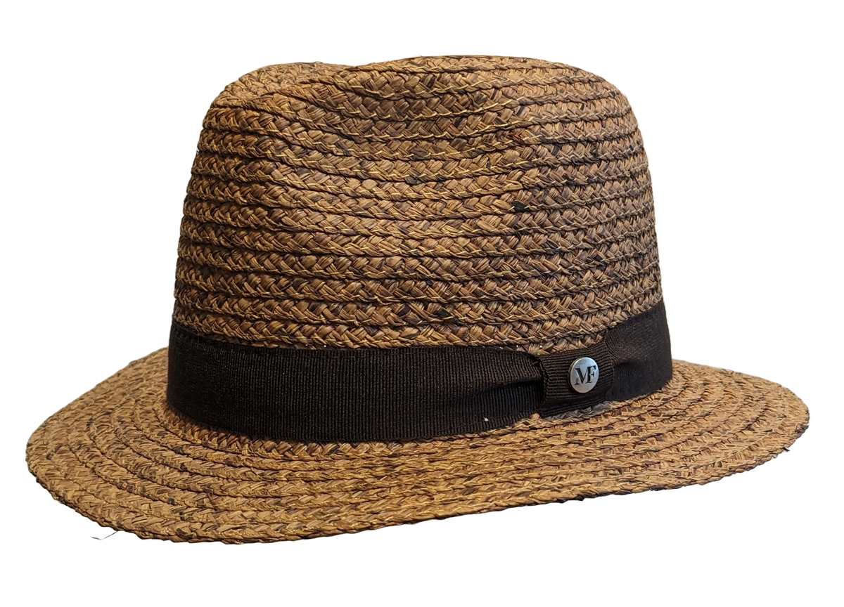 M by Flechet Raffia straw Tan/Brown Summer Fedora hat – Grand Hatters