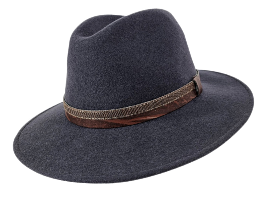 Stanton Wool Unisex large brim Graphite Fedora hat – Grand Hatters
