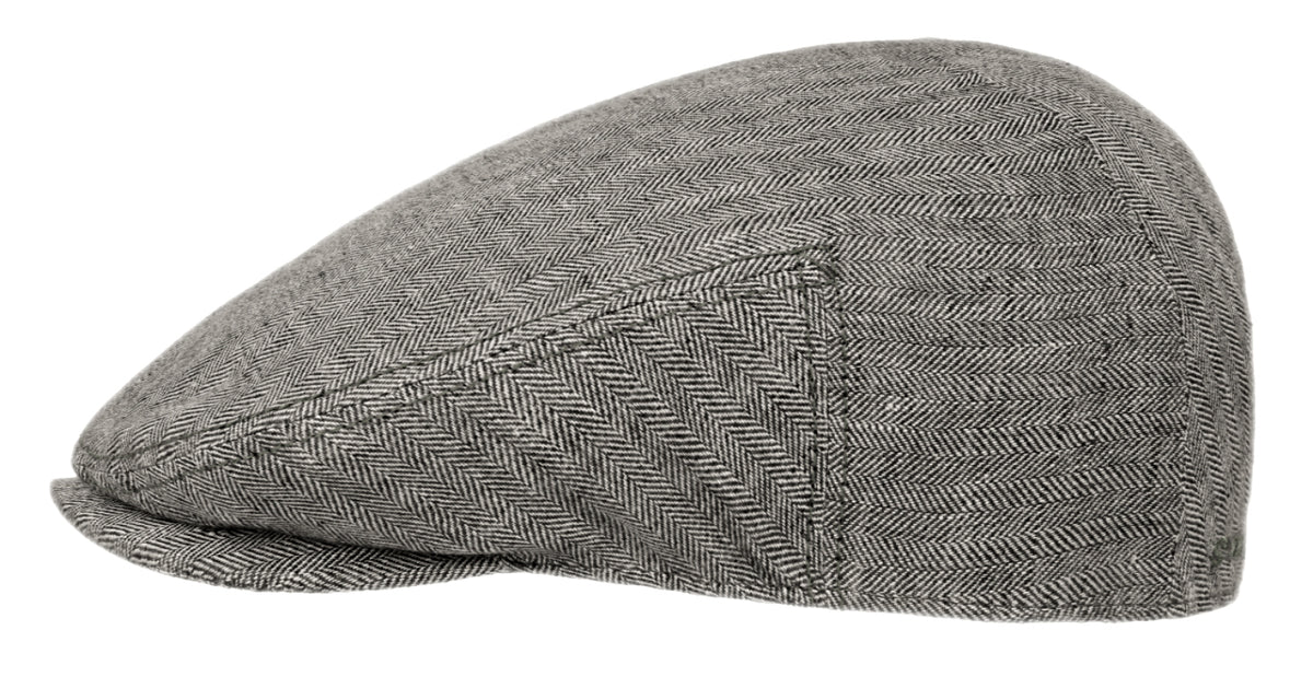 Stetson Linen Herringbone Drivers style flat cap in Silver Grey – Grand ...