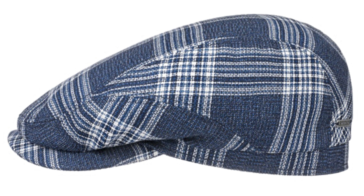 Stetson driver Linen Prince of Wales check Blue cap – Grand Hatters