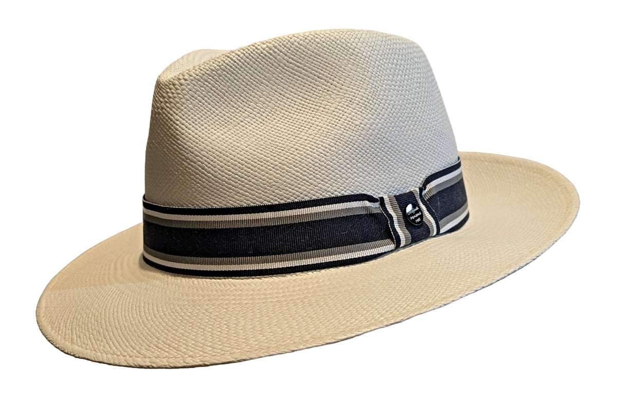 Vintimilla Grade 4 Bleached Panama with Blue/White band – Grand Hatters