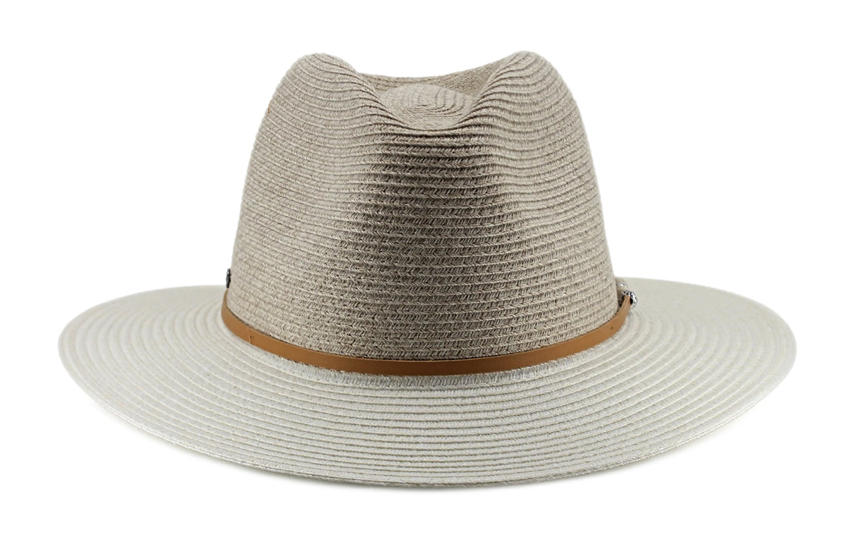 ooGee Mooloolah Creek Flexibraid 2 tone Fedora hat with leather band i ...